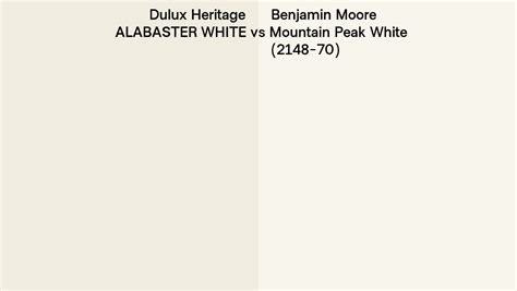 Dulux Heritage ALABASTER WHITE Vs Benjamin Moore Mountain Peak White Side By Side
