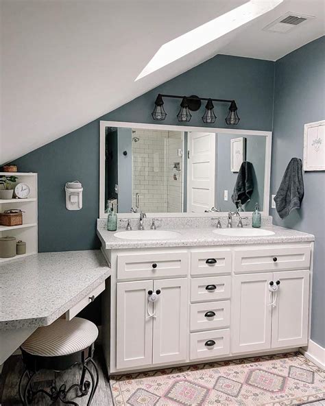 Sloped Ceiling Bathroom With Neutral Palette Soul Lane