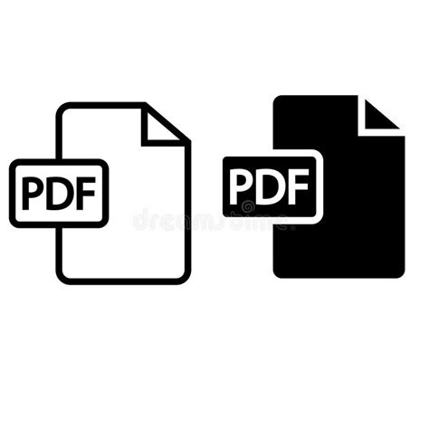 PDF Vector Icon Set File Illustration Sign Collection Format Symbol Stock Vector