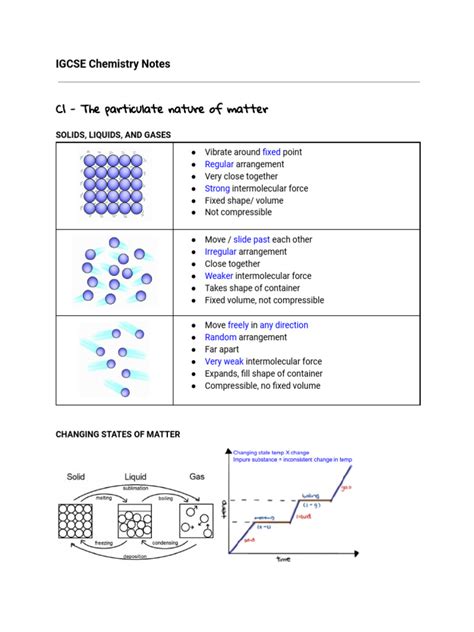 Igcse Chemistry Notes 1 Pdf