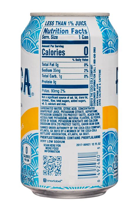 Coke Nutrition Label 12 Oz