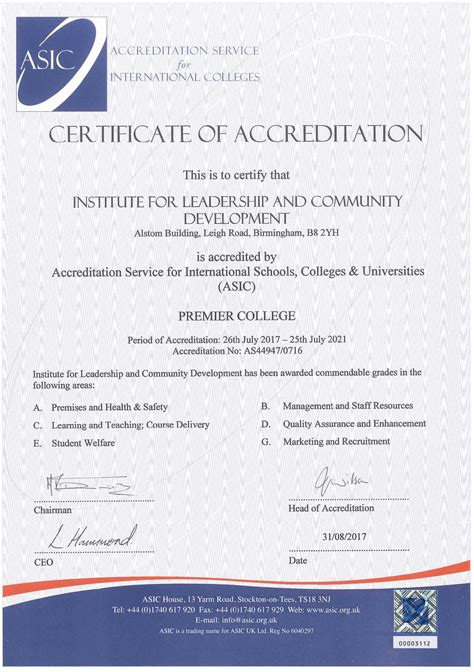 Accreditations Institute For Leadership And Community Development
