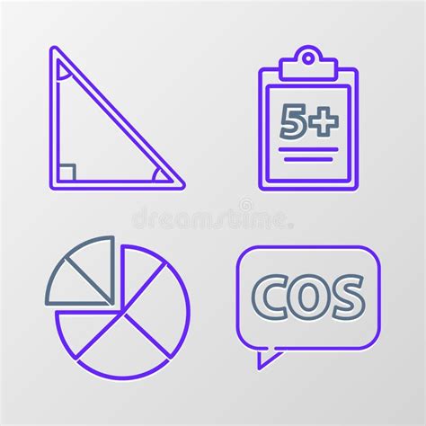 Set Line Mathematics Function Cosine Graph Schedule Chart Diagram