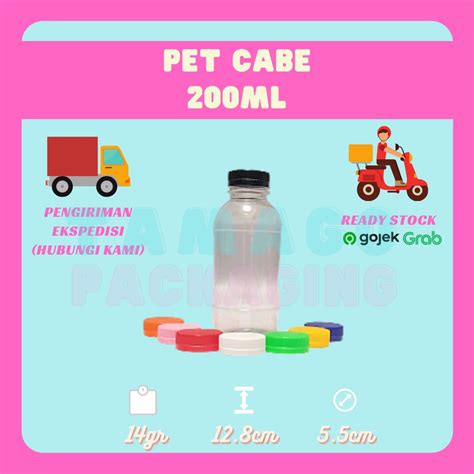Jual Botol Plastik Cabe Ml SN PET MINIMUM PCS Shopee Indonesia