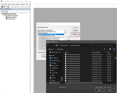 AutoCAD 2022 VBAリファレンス用のAcAuthEntities23enu tlbが見つかりません