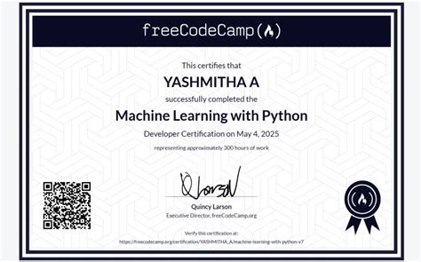 Excited To Share That Ive Completed The 300 Hour Machine Learning With Python Course From