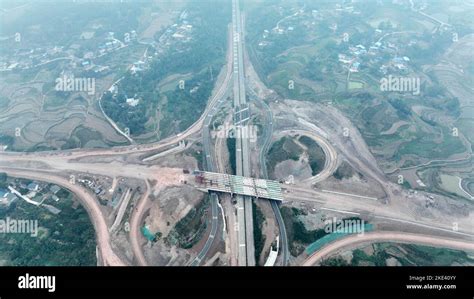 Chongqing China November 10 2022 Aerial Photo Shows The Roadbed