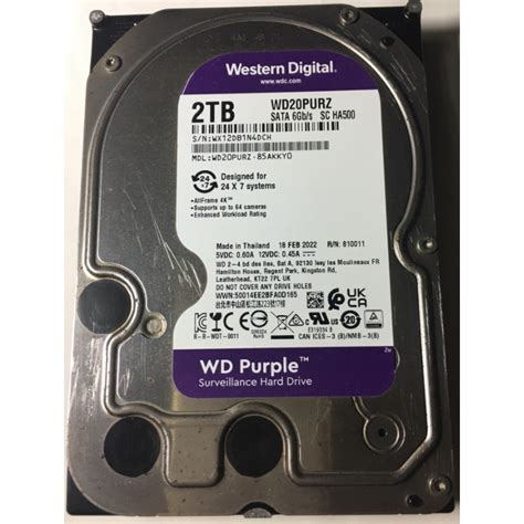 二手良品 Wd 威騰 紫標 2tb 35吋 Sata6 硬碟 Wd20purz 蝦皮購物