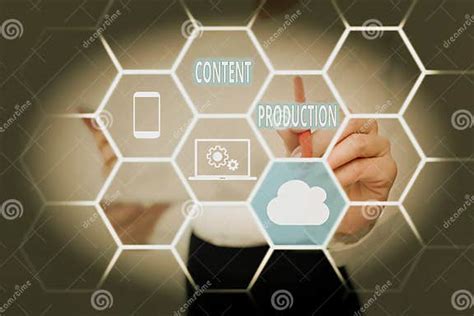 Conceptual Caption Content Production Internet Concept Way Of Developing And Creating Visual Or