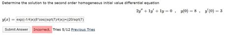 Solved Determine The Solution To The Second Order Chegg