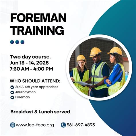 foreman training two day course iec fecc