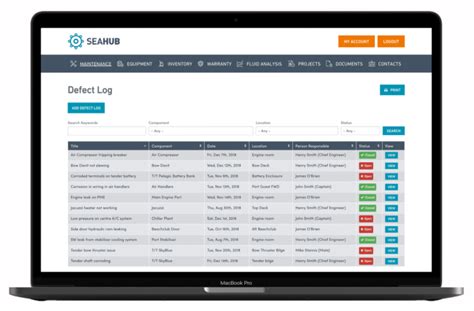 Defect Log Added To Seahub Yacht Maintenance Software