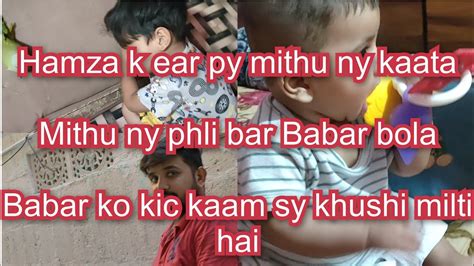 Hamza K Ear Py Mithu Ny KaataBabar Ko Kic Kaam Sy Khushi Milti Hai