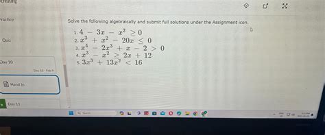 Solved Solve The Following Inequalities Chegg
