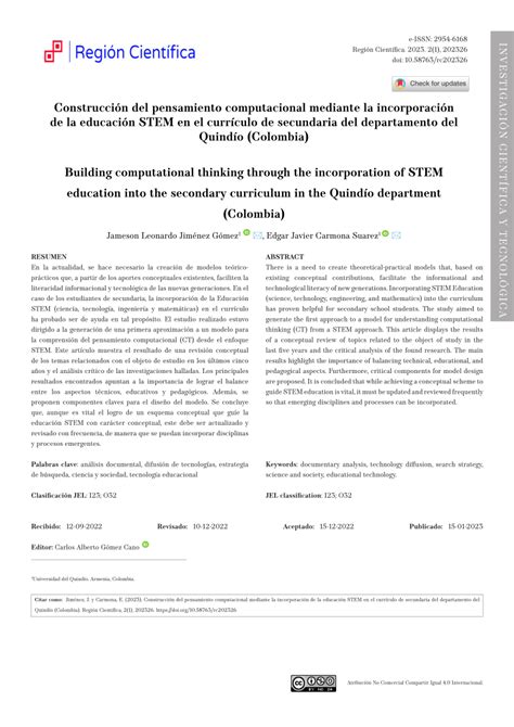Pdf Building Computational Thinking Through The Incorporation Of Stem Education Into The
