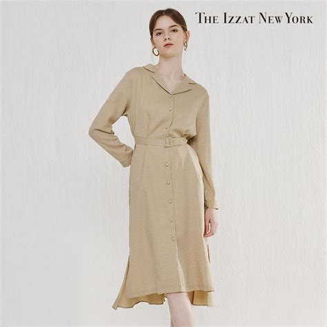 포스티 더아이잗 체크 칼라 원피스 벨트포함 Il9p0op52