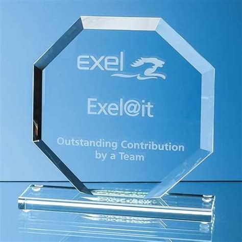 Jade Glass Bevelled Edge Octagon Award Ec Awards