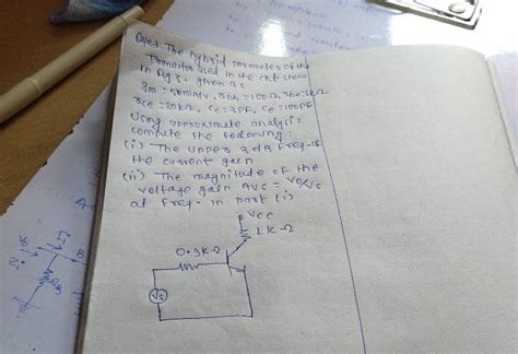 Ques The Hybrid Parameter Of The Transistor Studyx