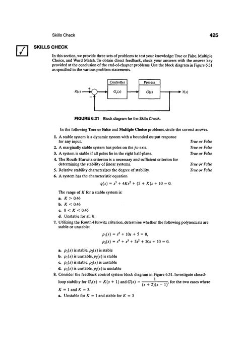 modern control systems 46 skills check 425 check in this section we