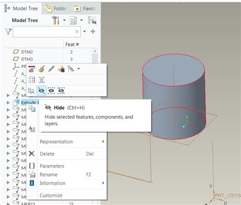 Solved Extrude Axis Hideunhide Visibility Ptc Community