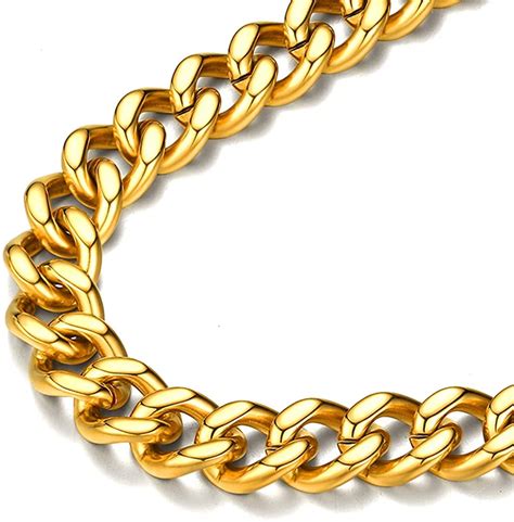 Findchic Curb Link Chain 18k Gold Necklace For Men Chunky Hip Hop Neck