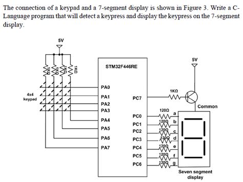The Connection Of A Keypad And A Segment Display Is Chegg