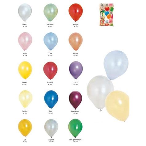 100 ballons latex métallisés 40 cm Décoration fête multicolore