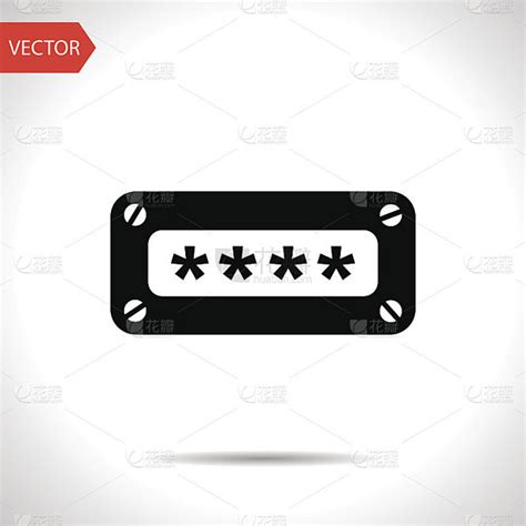 密码保护图标。平面设计。商业概念孤立插图。