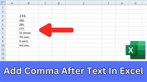 How To Add Comma After Text In Excel Easy Youtube