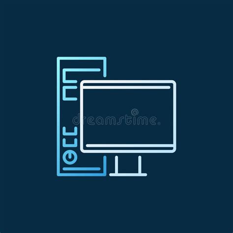 Gaming Desktop Computer Vector Concept Outline Icon Stock Vector Illustration Of Single Desk