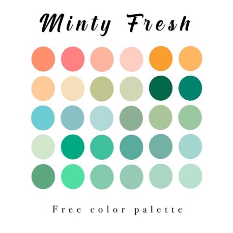 Minty Fresh Color Palette Color Palette Mint Color Palettes Green