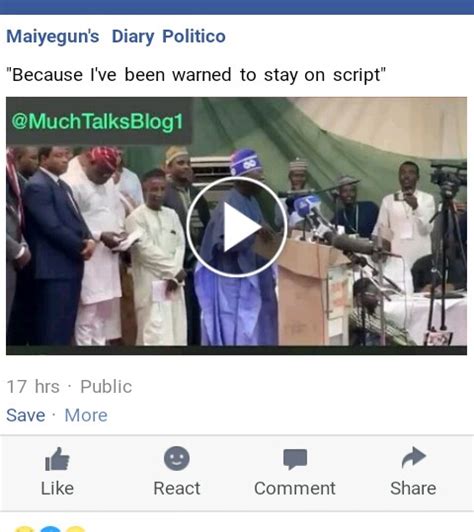 apc warns tinubu to read from his scripts [video] politics nigeria