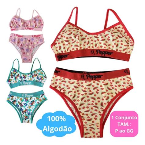 Conjunto Lingerie Top E Calcinha Menina Moça Algodão Mercadolivre