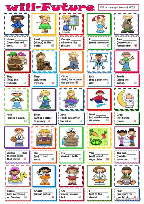 Will Future English ESL Worksheets Pdf Doc