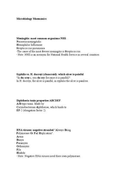 Microbiology Mnemonics Pdf Streptococcus Pneumonia