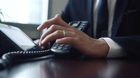 Businessperson Talking On A Phone Background Businessman Hand Answering The Phone In The Office