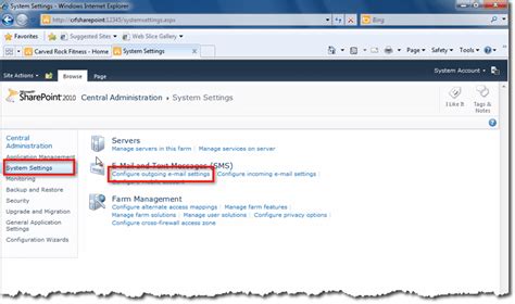 Configure Outgoing Email SharePoint 2010