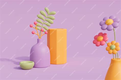 Вид на 3d цветущие цветы Бесплатно Фото