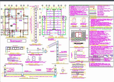 Plano Estructural En Autocad Descargar Cad 22034 Kb Bibliocad