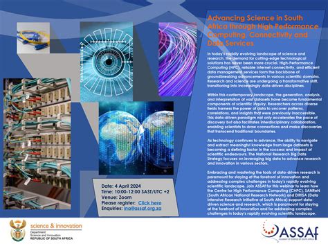 webinar advancing science in sa through high performance computing