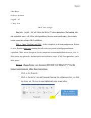 MLA Formatting Guidelines For English Essays Course Hero