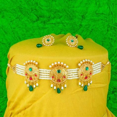 Royal Rajputi Moti Choker Chik Set Pearl Choker Chokers Tassels Fashion