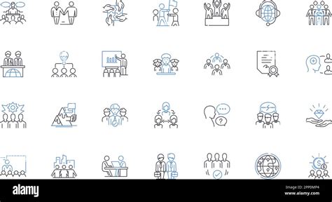 Co Creation Line Icons Collection Collaboration Creativity Innovation Partnership