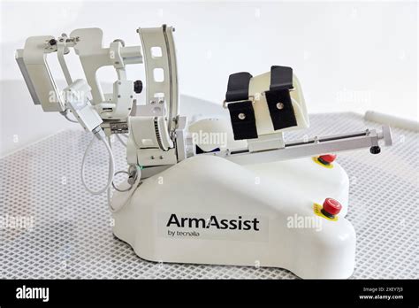 Patient With Assistive Robot For Upper Limb Rehabilitation The Robot Armassist Allows Passive