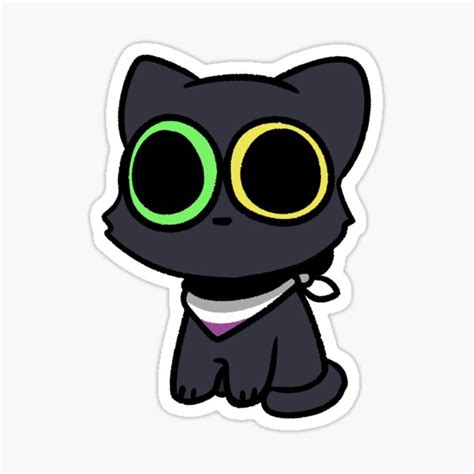 Catto With Asexual Flag Bandana Chibi Doodle Sticker For Sale By Marxinaaaa Redbubble