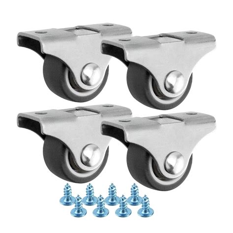 4 Pcs 1 Inch Fixed Caster Wheels Furniture Directional Casters Mini