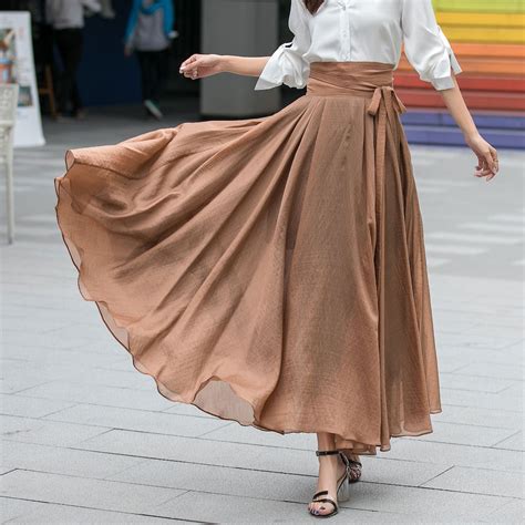 Summer Swing Chiffon Maxi Skirt Circle Long Chiffon Skirt For Etsy