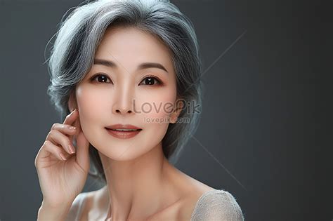 자신감 있고 아름다운 중년 여성의 초상화