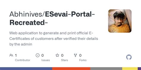 GitHub Abhinives ESevai Portal Recreated Web Application To