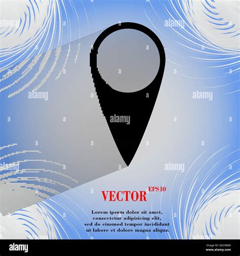 map pointers flat modern web button on a flat geometric abstract